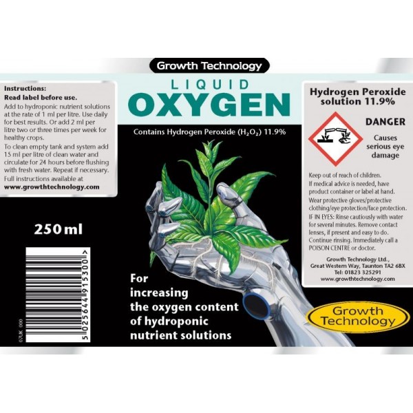 Liquid Oxygen 250ml - GROWTH TECHNOLOGY